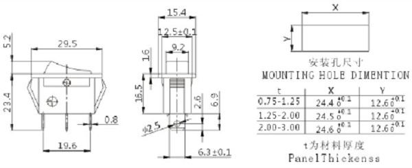 Kema Keur Switch 16A 250VAC CQC T100/55 Rocker Switch - Kema Keur ...
