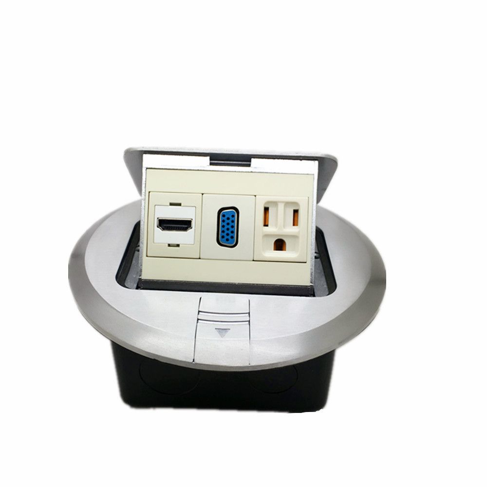 Aluminum Alloy Circular Conference Room Computer Socket - USB, Room ...
