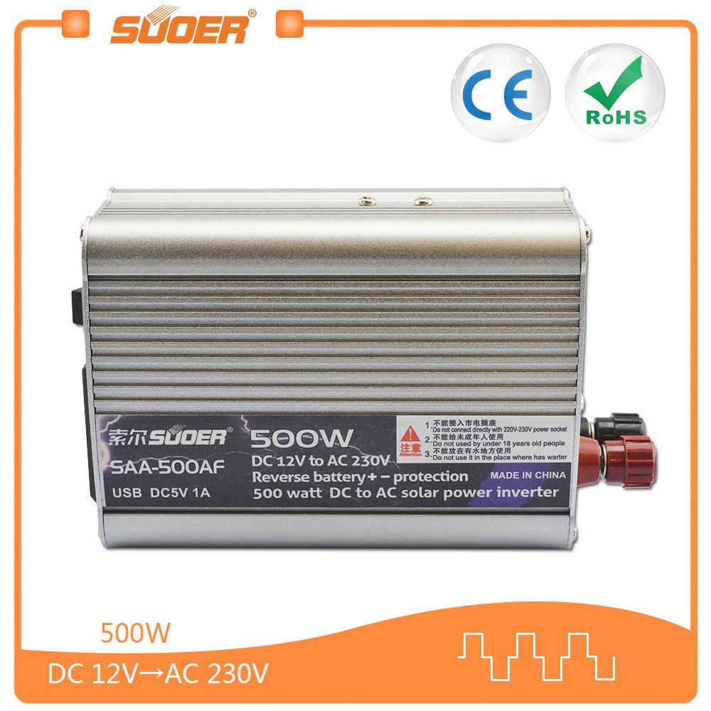 Suoer 500W 12V DC AC Modified Sine Wave Power Inverter (SAA-500AF ...