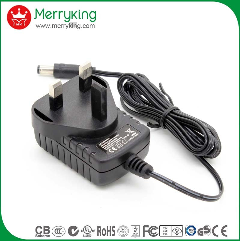 3 Pin UK Plug 61558 Wall Mount Power Adapter 12V 1A with Ce/GS/CB ...