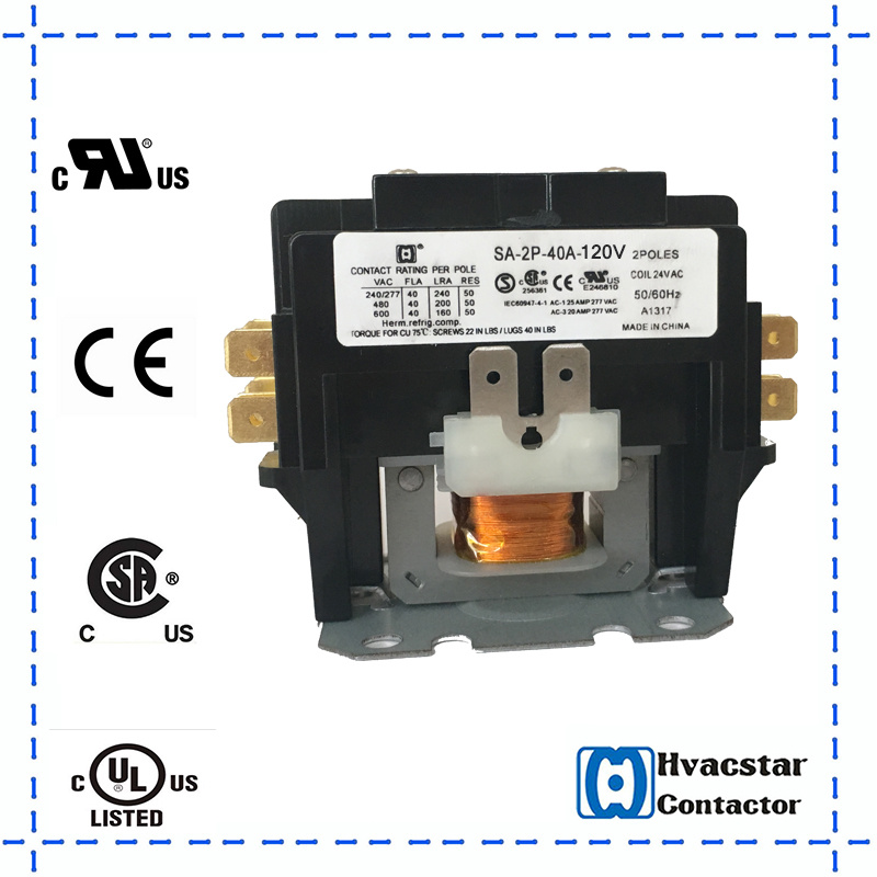 High Quality Single Phase Contactor AC Motor Contactor SA-2 P-40A-120V ...
