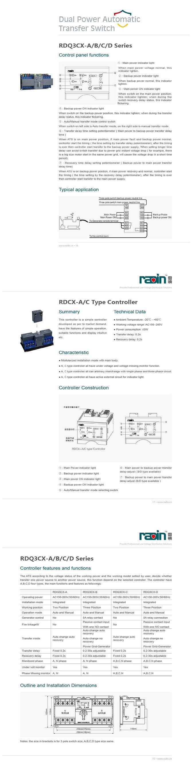 MCCB Type Automatic Transfer/ Change Over Switch Generator Switch ATS ...