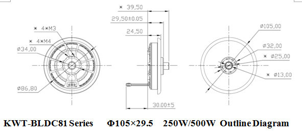 High Torque 40 Pairs Poles 8108 44.4V 400W Outrunner Brushless DC Motor ...