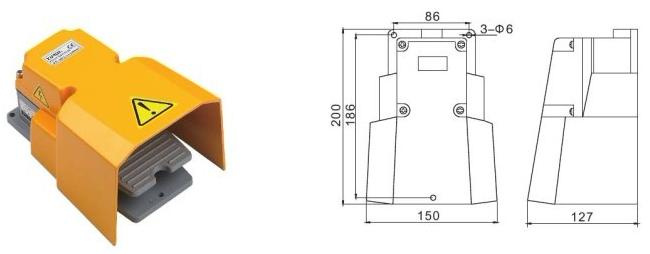 15A 250VAC Foot Operated Switches Pedal Switch - Foot Switch, Switch ...