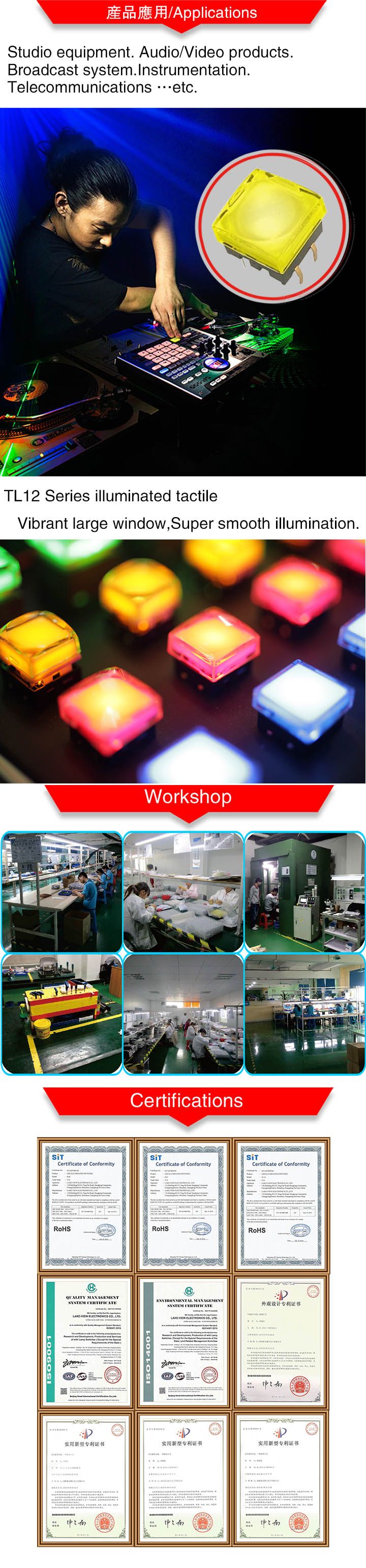 LED Tactile Switch Ideal for Professional Audio and Instrumentation ...