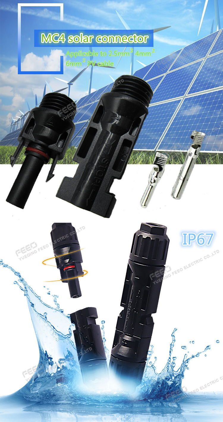 Male to Female PV Solar Mc4 Panel Connector - Mc4 Solar Home System ...