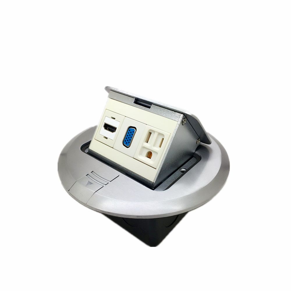 Aluminum Alloy Circular Conference Room Computer Socket - USB, Room ...