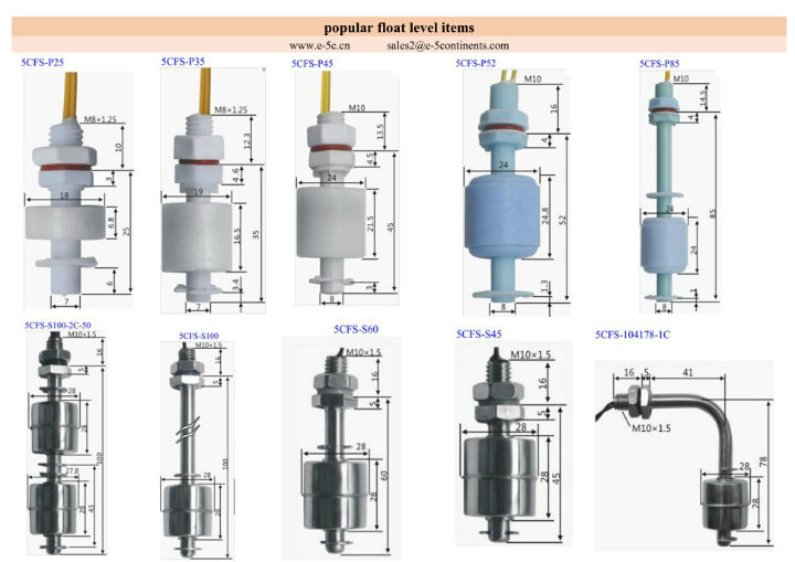5CFS-YZ-4 Side-Mounted Electrical Water Level Control Magnetic Float ...