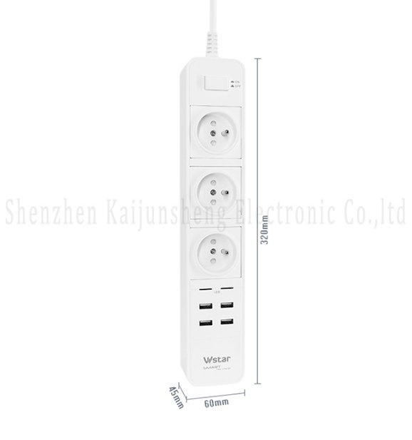 3 Outlet French Power Socket, Power Strip - Extension Socket ...