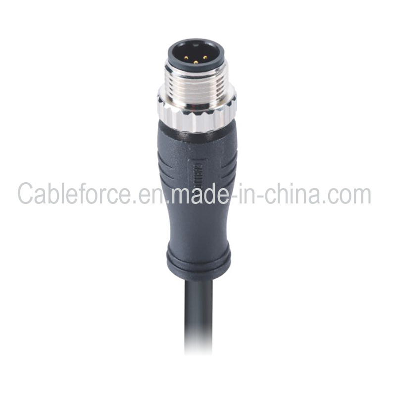 M12 8 Pin a-Code Male Right Angled Molded Cable Connector for Sensor ...
