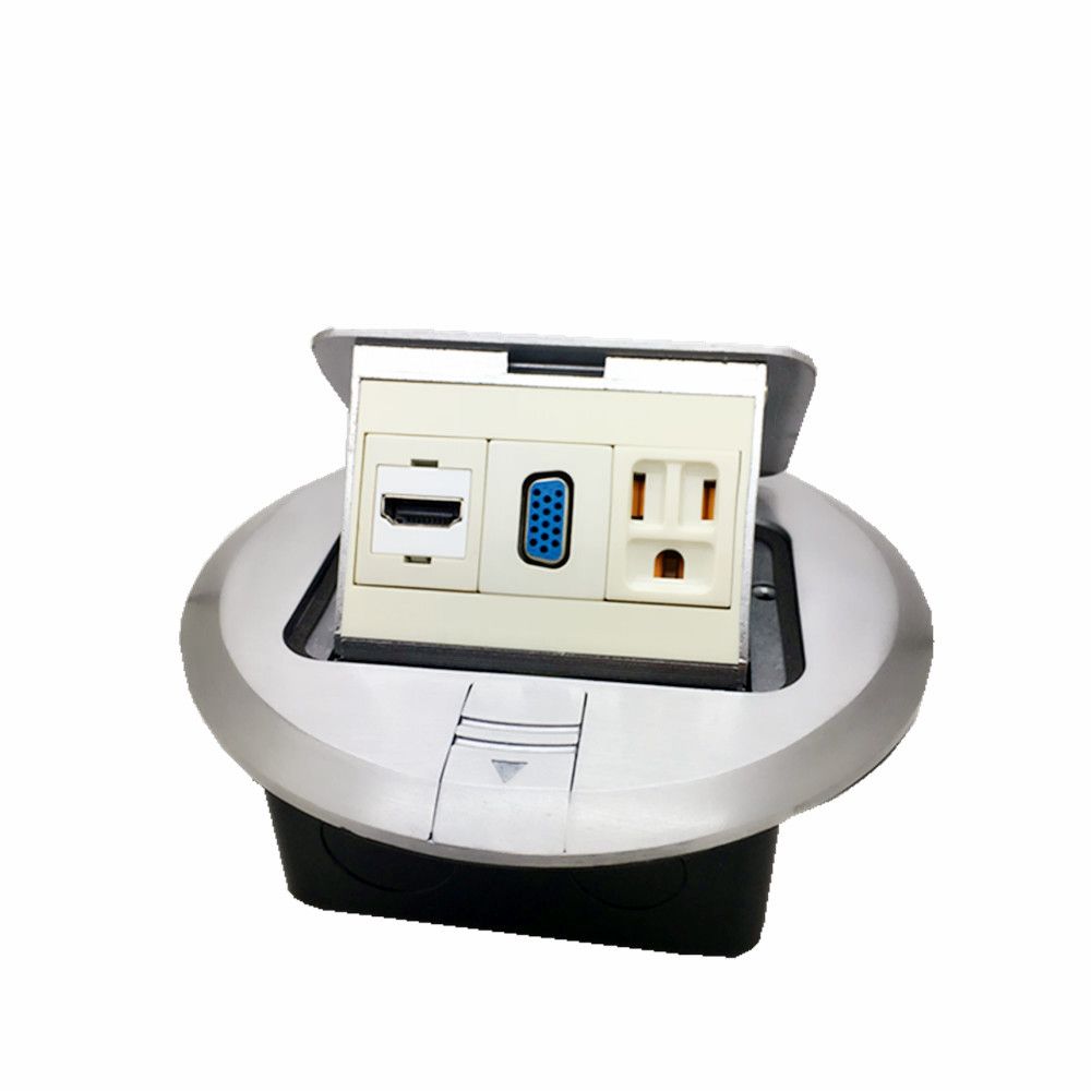 Aluminum Alloy Circular Conference Room Computer Socket - USB, Room Computer Socket, China ...