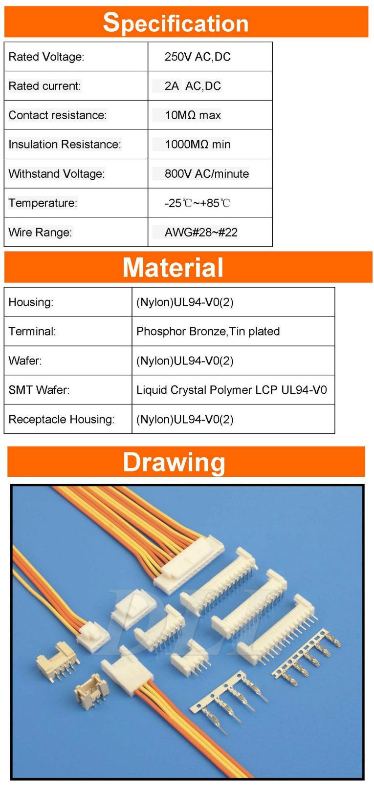 Yeonho Smaw200 2.0mm Pitch DIP Wafer Connector Nylon66 - Connector, Auto Parts, Hy Manufacturers