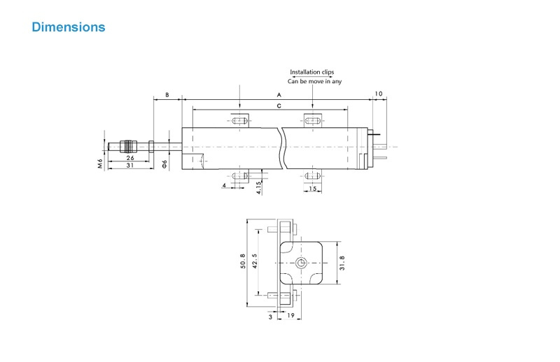 Linear Displacement Sensor Linear Position Pressure Sensor Ns-Wy03 ...