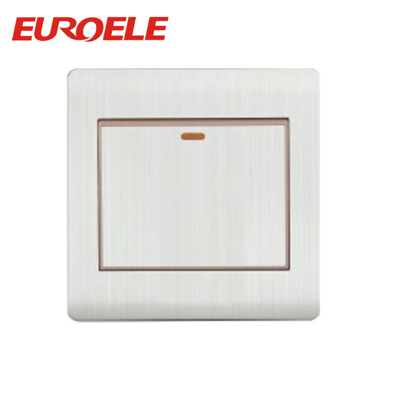 Brushed White Aluminum Plate 1 Gang Wall Switch - 1 Gang Wall Switch ...
