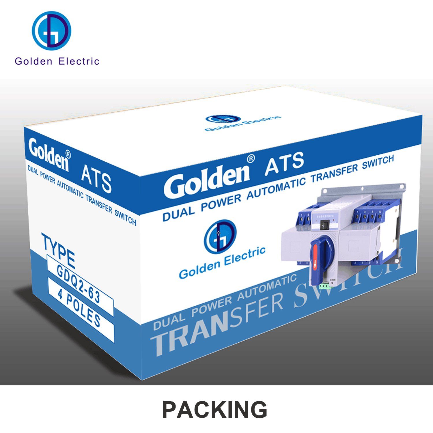 Electric Circuit Breaker Type 2p 3p 4p Automatic Manual ATS Changeover ...