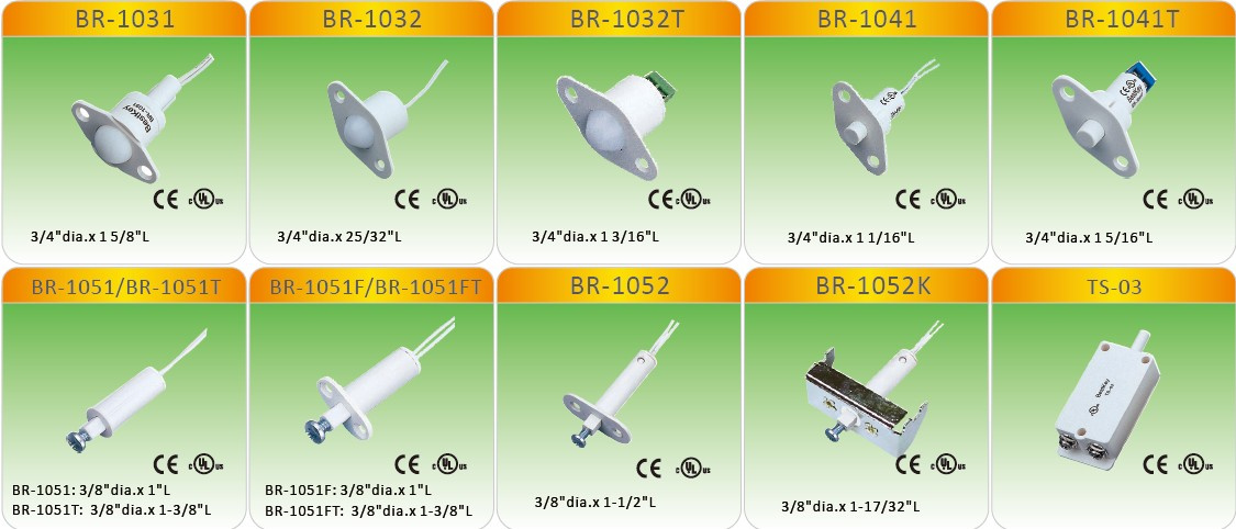 Recessed Mounted Magnetic Contact Switches Br-1012t - Ul Magnetic ...